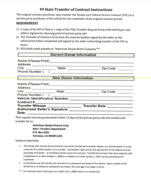 How to Transfer a Honda Care Extended Warranty to a New Owner - The ...